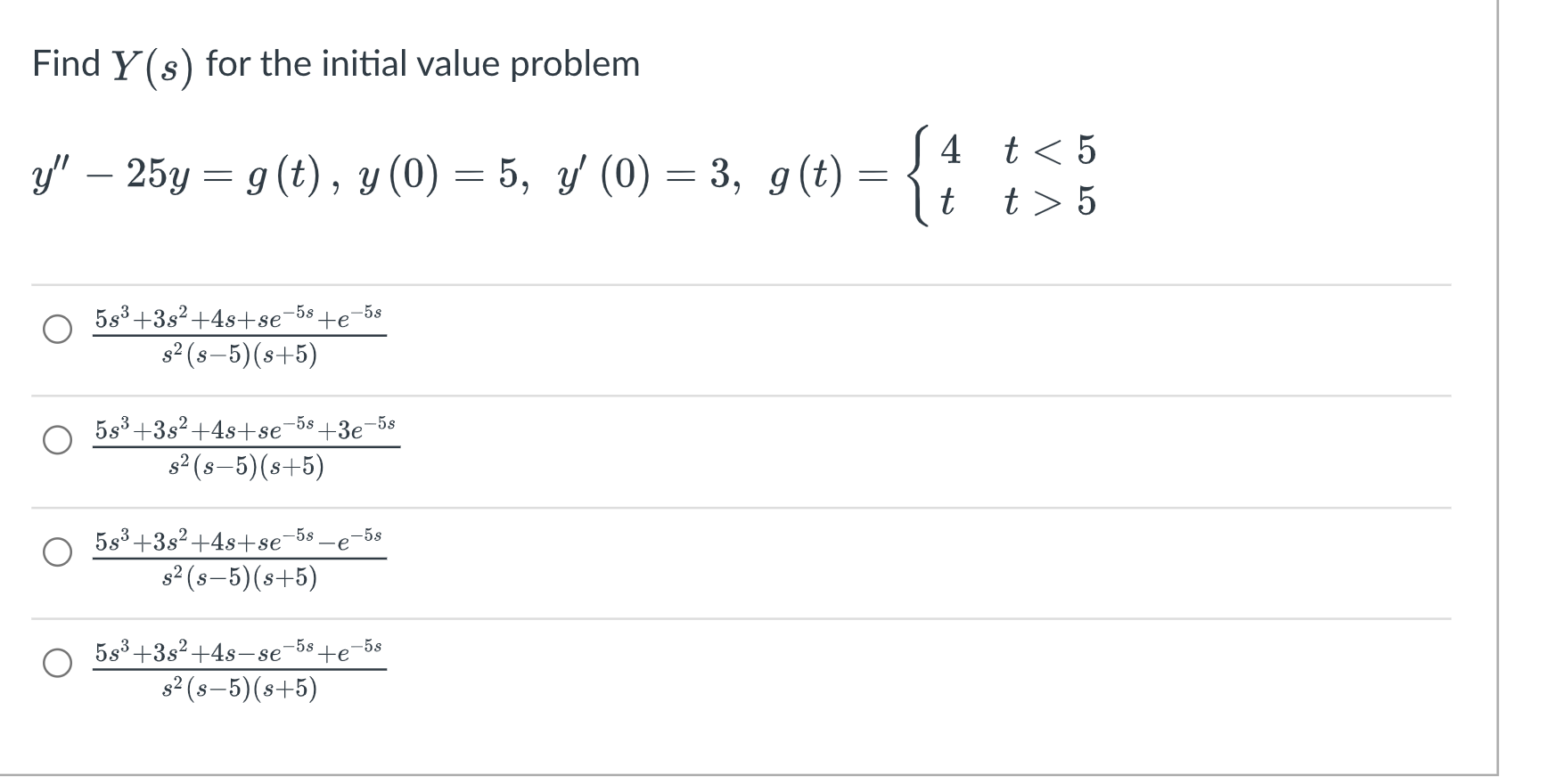 Solved Find Y(s) for the initial value problem | Chegg.com