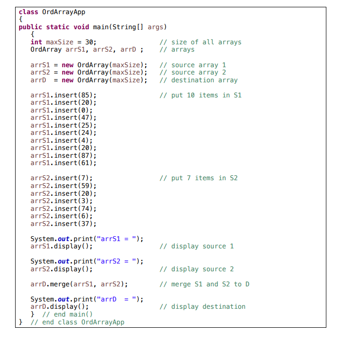 Solved Mac286 Java The Partial Ordarray Class Is Given 