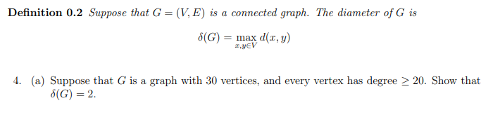Solved (b) More generally, suppose G is a graph with n≥2 | Chegg.com
