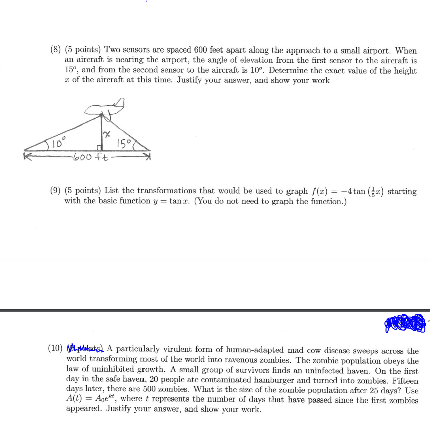 Solved (8) (5 points) Two sensors are spaced 600 feet apart | Chegg.com