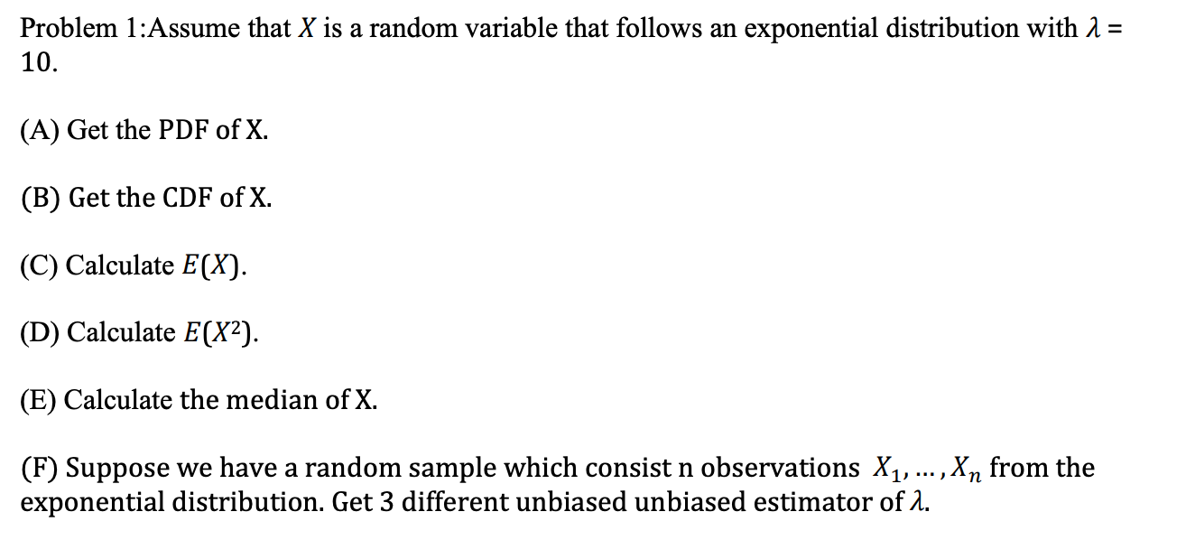 Solved Problem 1:Assume that X is a random variable that | Chegg.com
