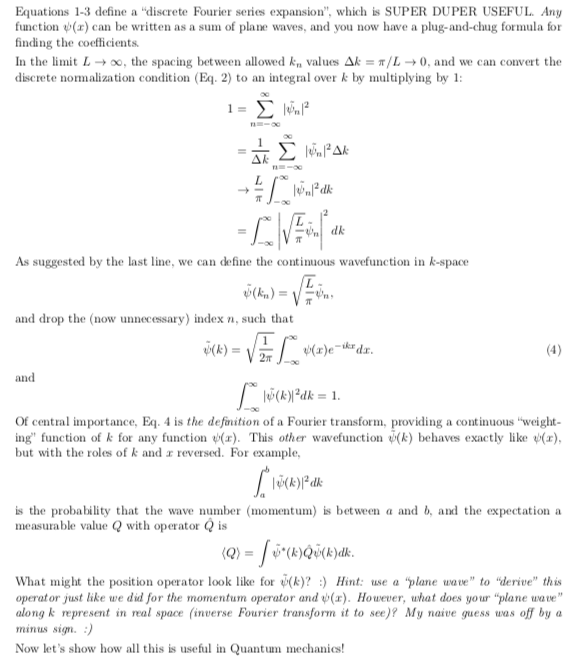 Solved 4. Everything I know about Fourier, position, and | Chegg.com