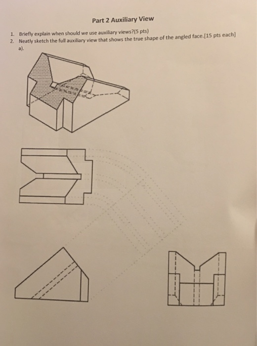 Solved Part 2 Auxiliary View 1. 2. Briefly explain when | Chegg.com