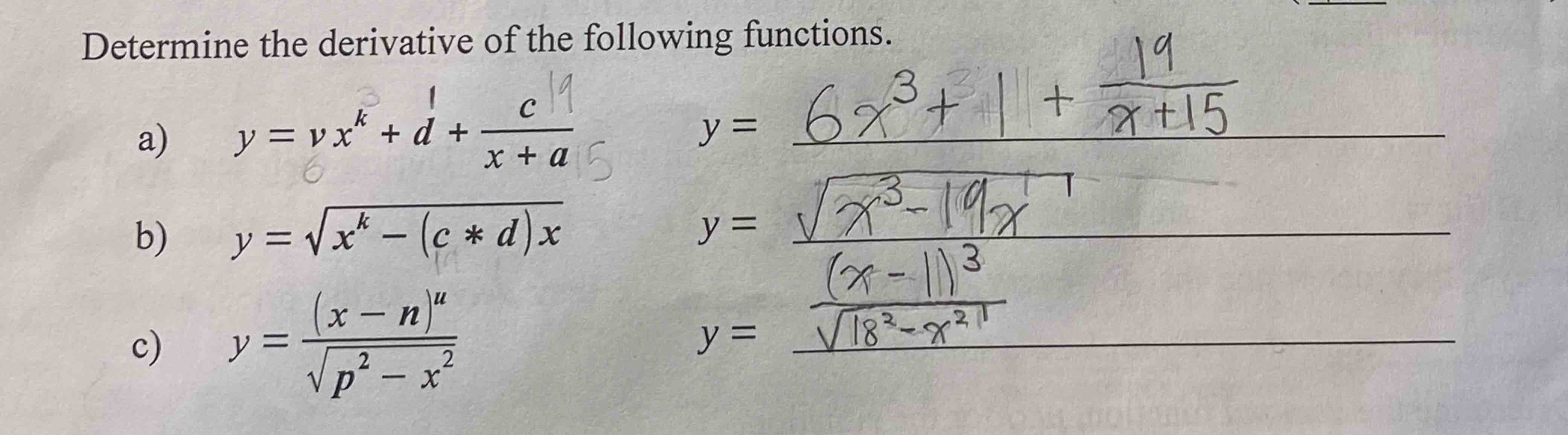 Solved Grade 12 ﻿Calculus, Unit DerivativesDetermine the | Chegg.com