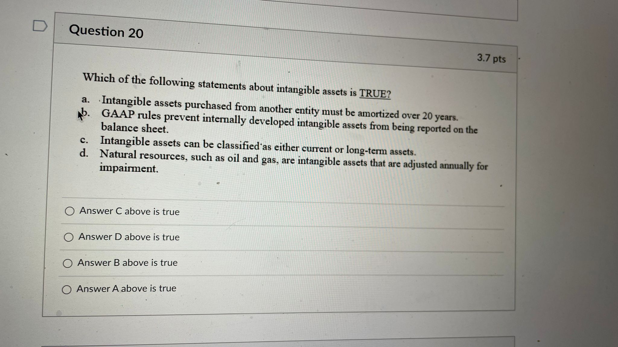 Solved Which of the following statements about intangible | Chegg.com