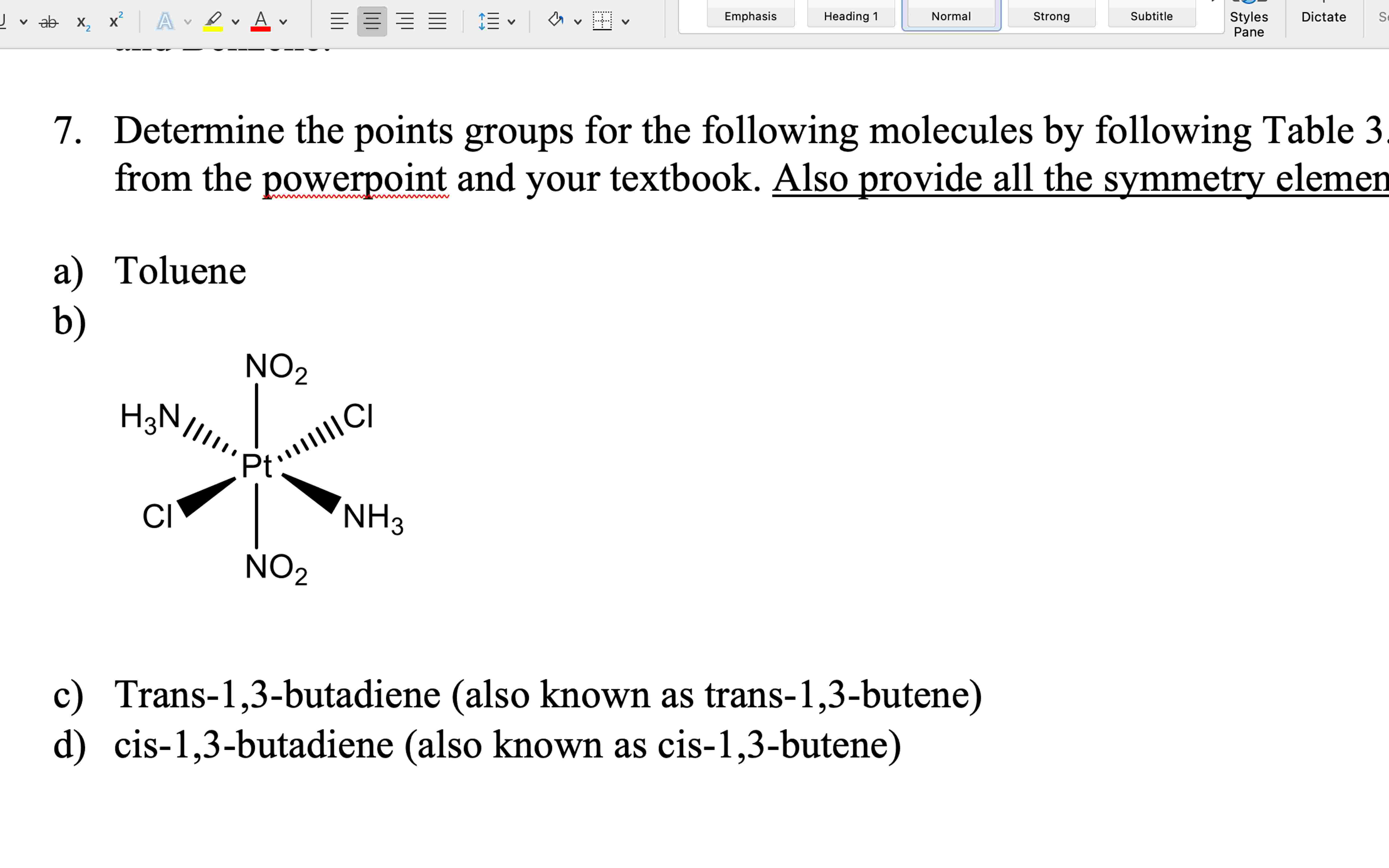 Solved Determine the points groups for the following | Chegg.com