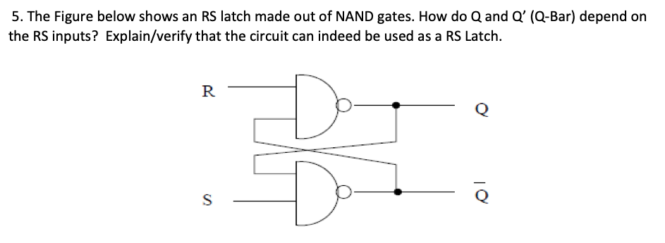 Solved 5. The Figure below shows an RS latch made out of | Chegg.com