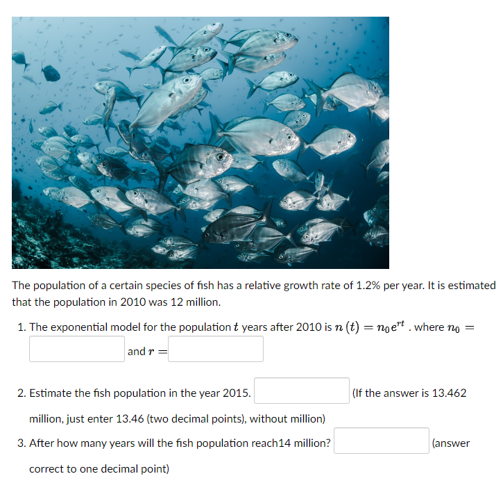 Solved 205 The population of a certain species of fish has a | Chegg.com