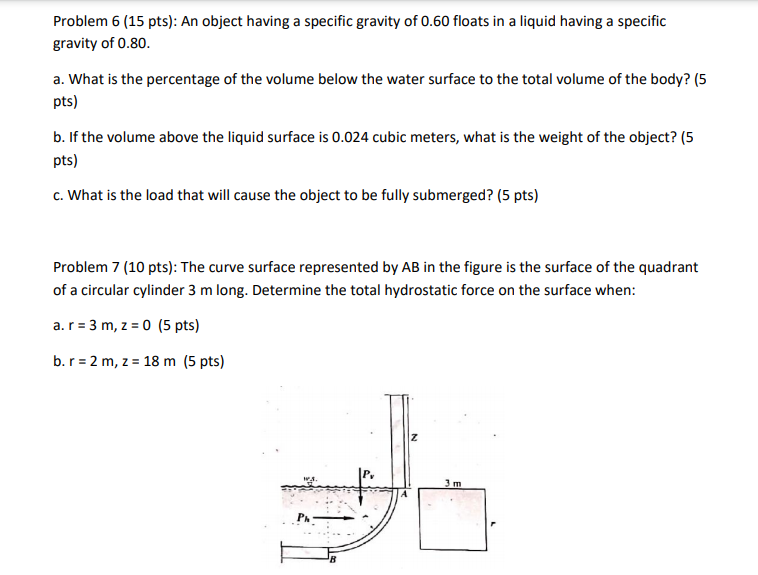 Solved Problem 6 (15 pts): An object having a specific | Chegg.com