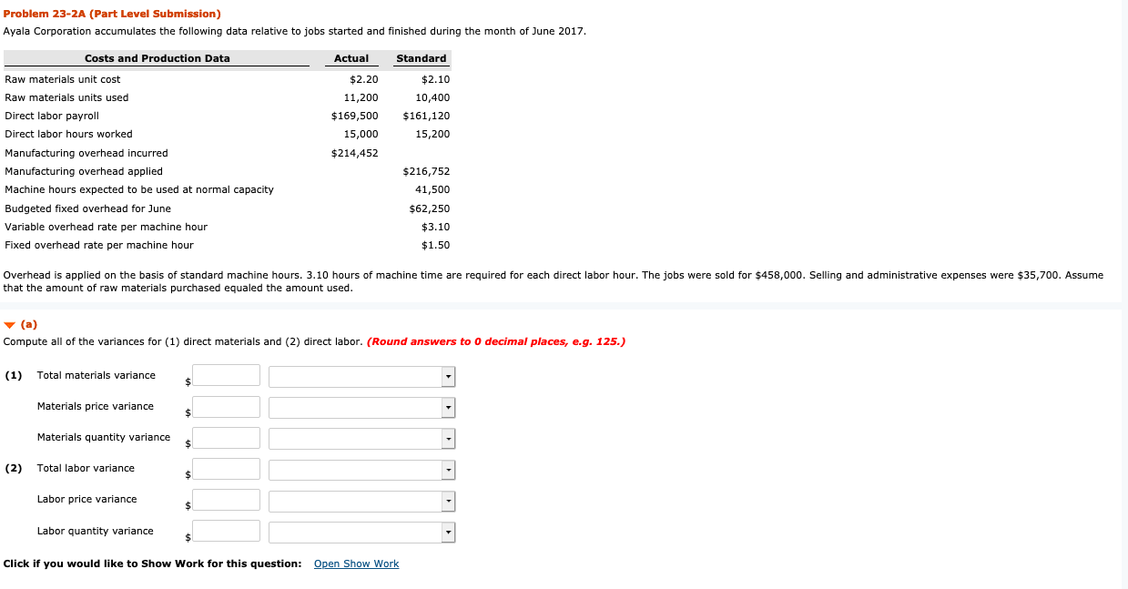 Solved Problem 23-2A (Part Level Submission) Ayala | Chegg.com