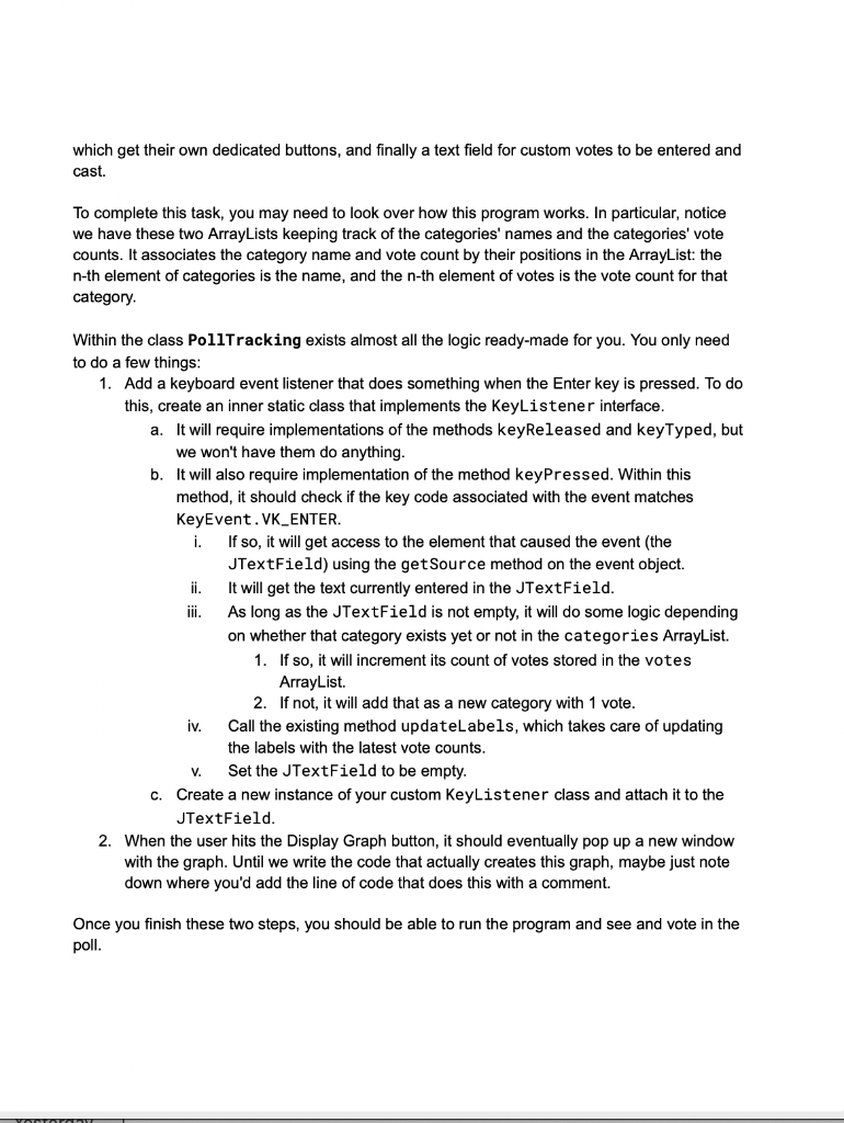 Solved Objectives - Implementing Existing Framework | Chegg.com