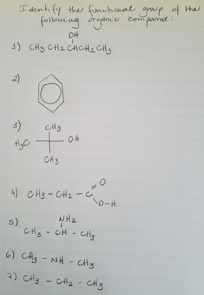 Solved compound: Identify the functional group of the | Chegg.com