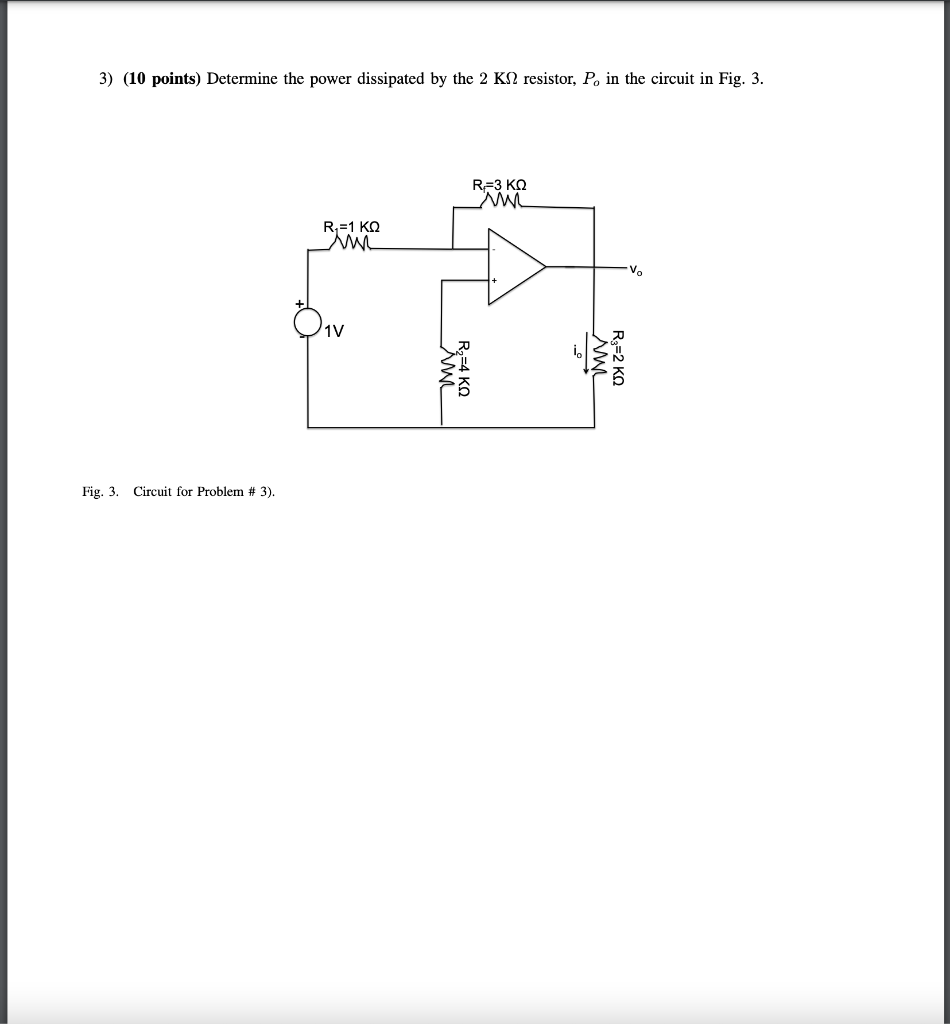 Solved 3) (10 points) Determine the power dissipated by the | Chegg.com