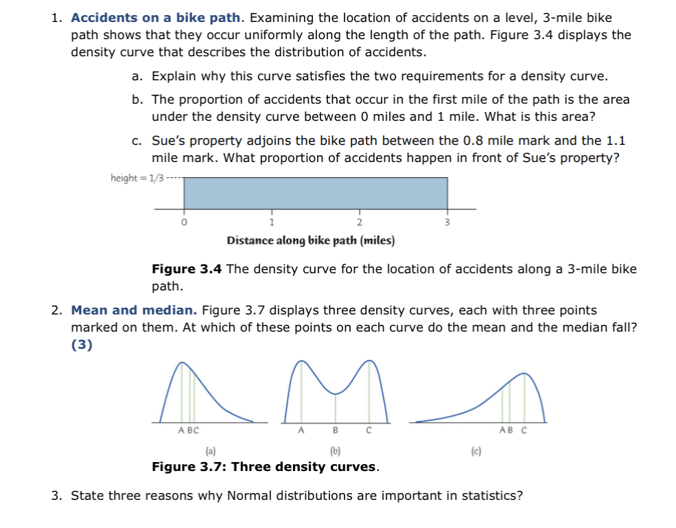 Solved Accidents on a bike path. Examining the location of | Chegg.com