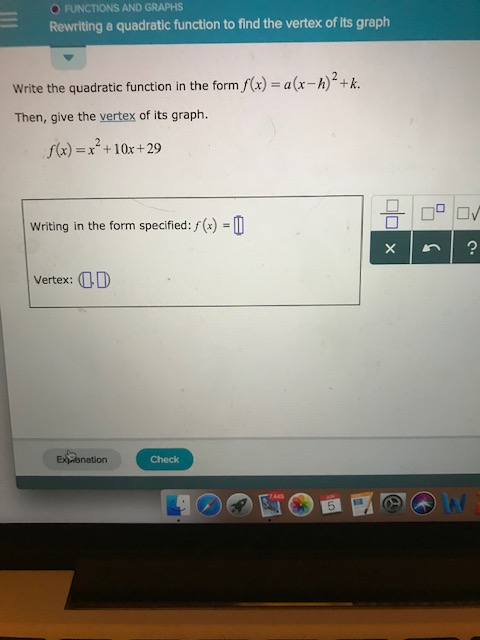 Solved FUNCTIONS AND GRAPHS Rewriting a quadratic function | Chegg.com