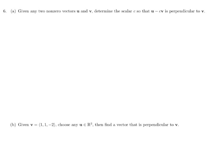 Solved (a) Given any two nonzero vectors u and v, determine | Chegg.com