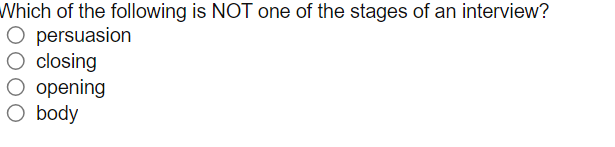 Solved Which of the following is NOT one of the stages of an | Chegg.com