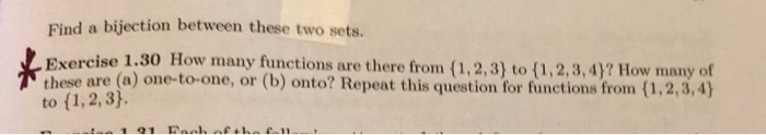 Solved Find a bijection between these two sets. Exerci se | Chegg.com