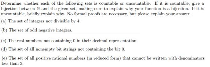 Solved Determine whether each of the following sets is | Chegg.com