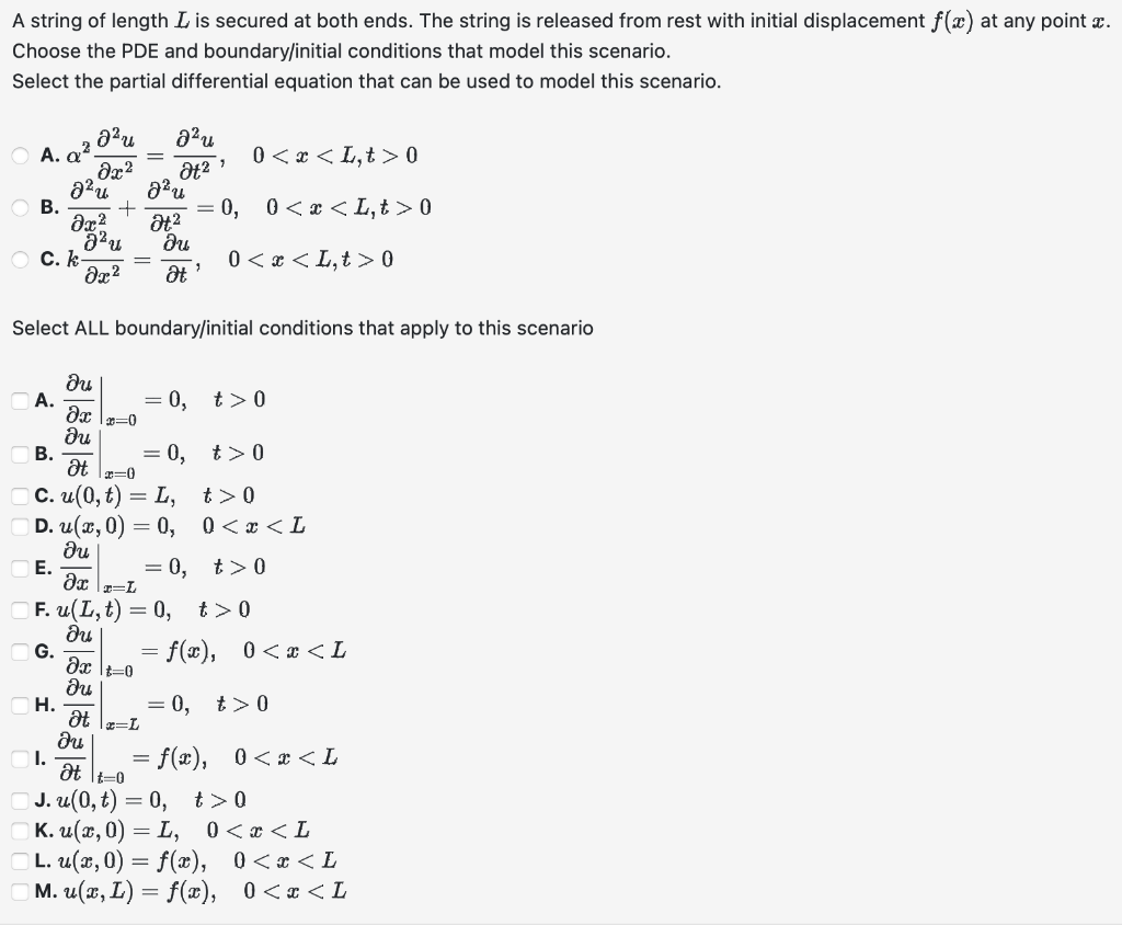 Solved A string of length L is secured at both ends. The | Chegg.com