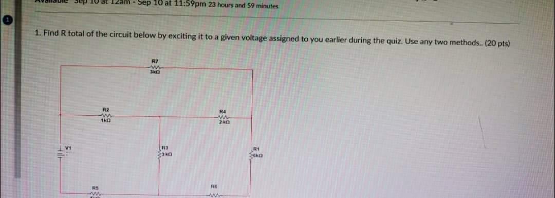 Solved 1. Find R total of the circuit below by exciting it | Chegg.com