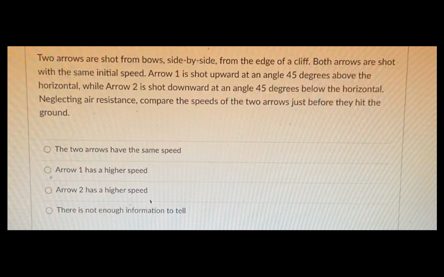 Solved Two arrows are shot from bows, side-by-side, from the | Chegg.com