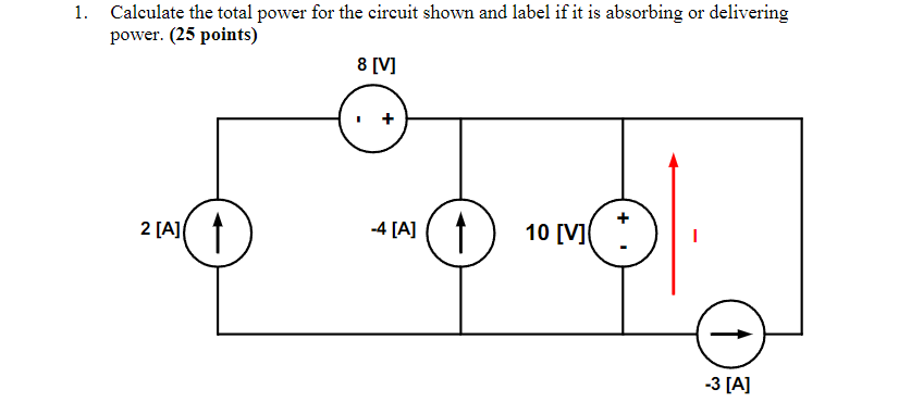 [Solved]: Calculate the total power for the circuit shown