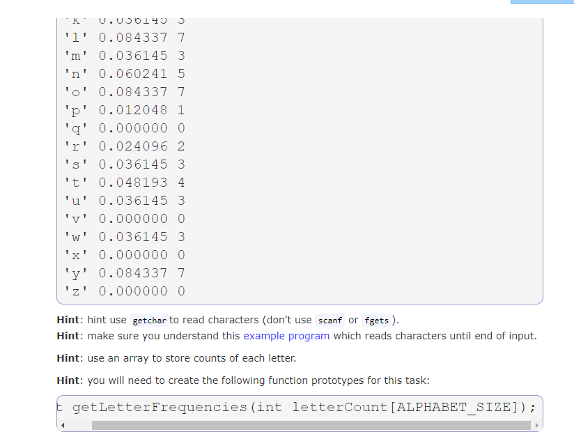 Solved Frequency Analysis Write a C program frequency | Chegg.com