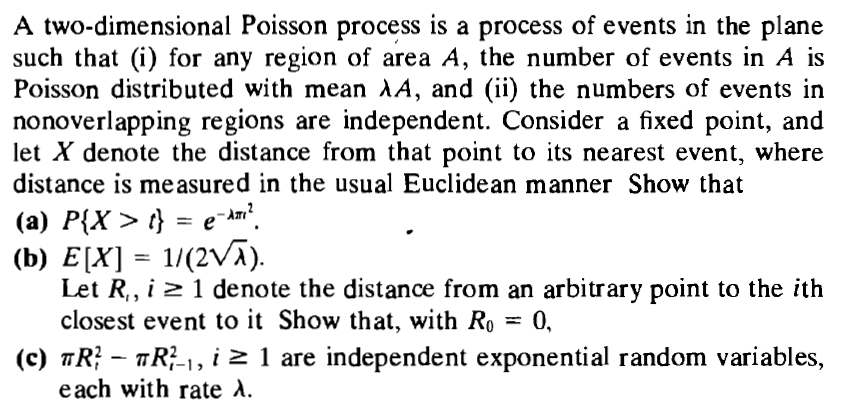 Solved A two-dimensional Poisson process is a process of | Chegg.com