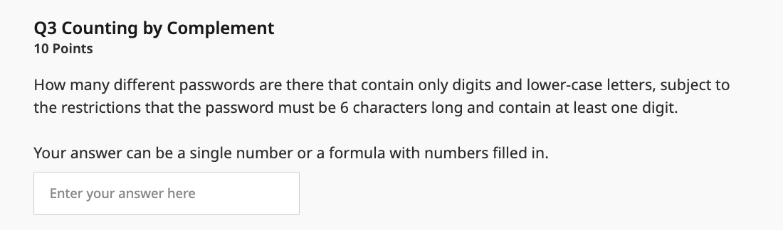 Solved Q3 Counting by Complement 10 Points How many | Chegg.com