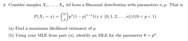 Solved Consider samples X1,…,Xn iid from a Binomial | Chegg.com