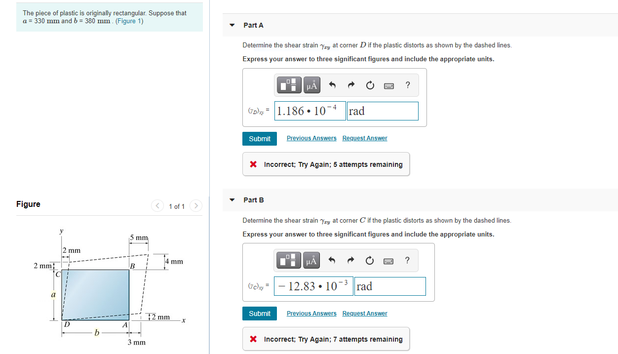 Solved The piece of plastic is originally rectangular. | Chegg.com