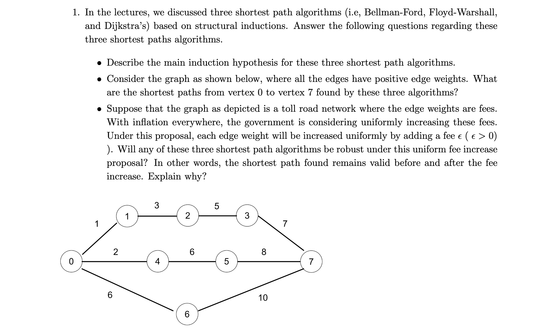 Solved 1 In The Lectures We Discussed Three Shortest Path