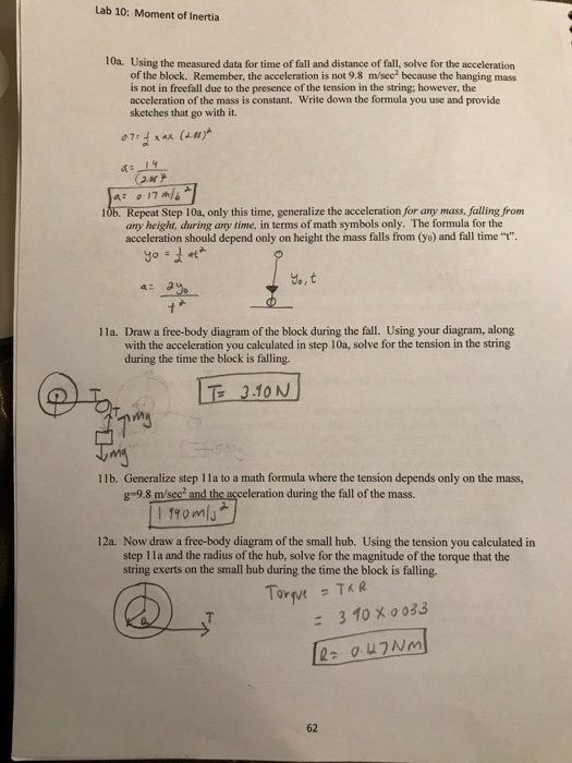 Solved Lab 10: Moment of Inertia Lab 10: Moment of Inertia | Chegg.com