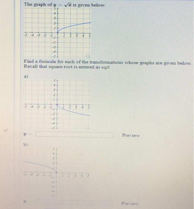 Solved The graph of y VE is given below: -5 4-3 2-1 Find a | Chegg.com