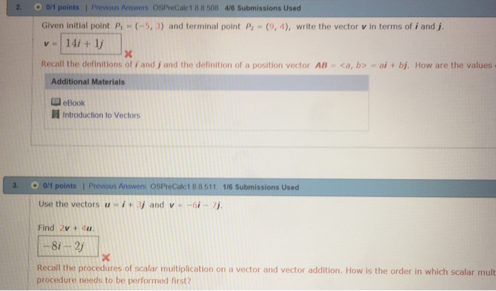 Solved Given initial point P_1 = (-5, 3) and terminal point | Chegg.com