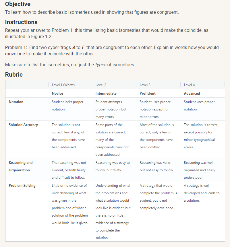 Objective To learn how to describe basic isometries | Chegg.com