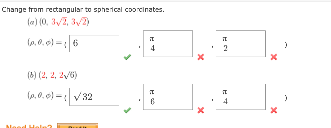 Solved Change from rectangular to spherical coordinates. (a) | Chegg.com