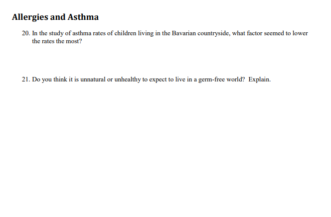 Solved 20. In the study of asthma rates of children living | Chegg.com