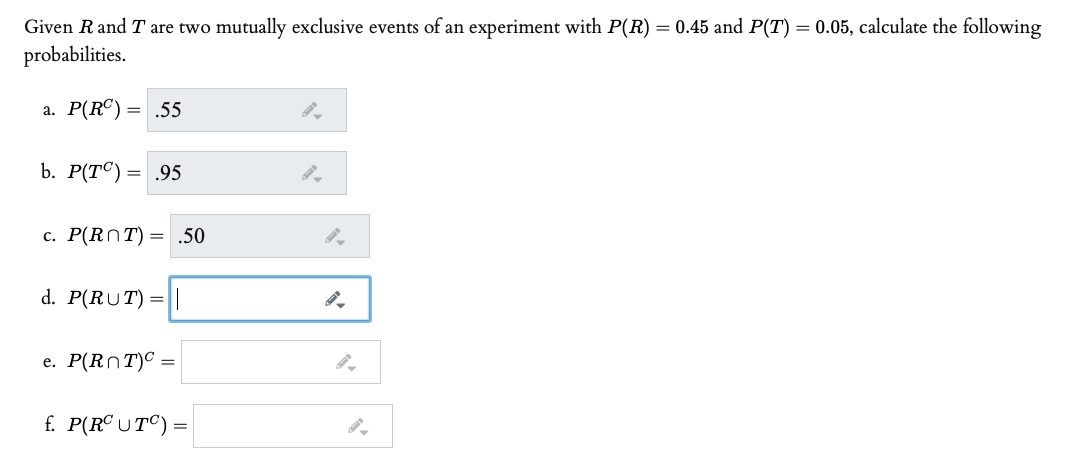 Solved Given Rand T are two mutually exclusive events of an | Chegg.com