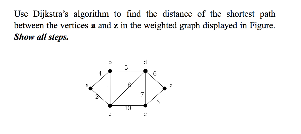Solved Use Dijkstra's algorithm to find the distance of the | Chegg.com