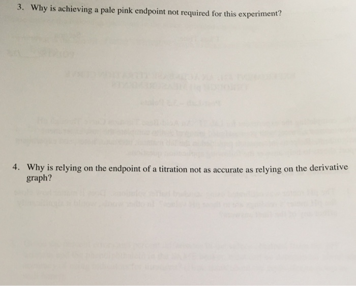 Solved 3. Why is achieving a pale pink endpoint not required | Chegg.com