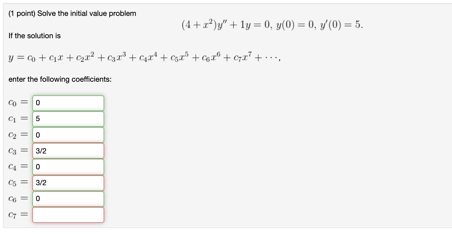 Solved (1 point) Solve the initial value problem (4+x2)2 + | Chegg.com