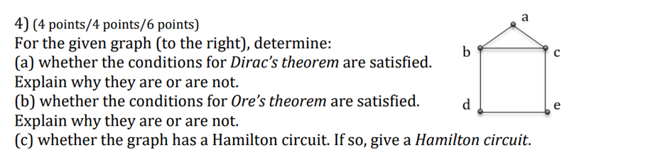 Solved 4) (4 points/4 points/ 6 points) For the given graph | Chegg.com