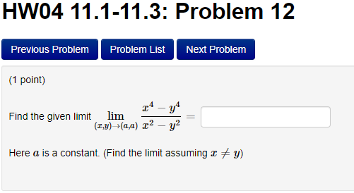 Solved HW04 11.1-11.3: Problem 11 Previous Problem Problem | Chegg.com