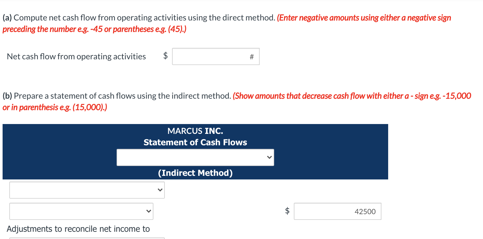 Solved Comparative balance sheet accounts of Marcus Inc. are | Chegg.com