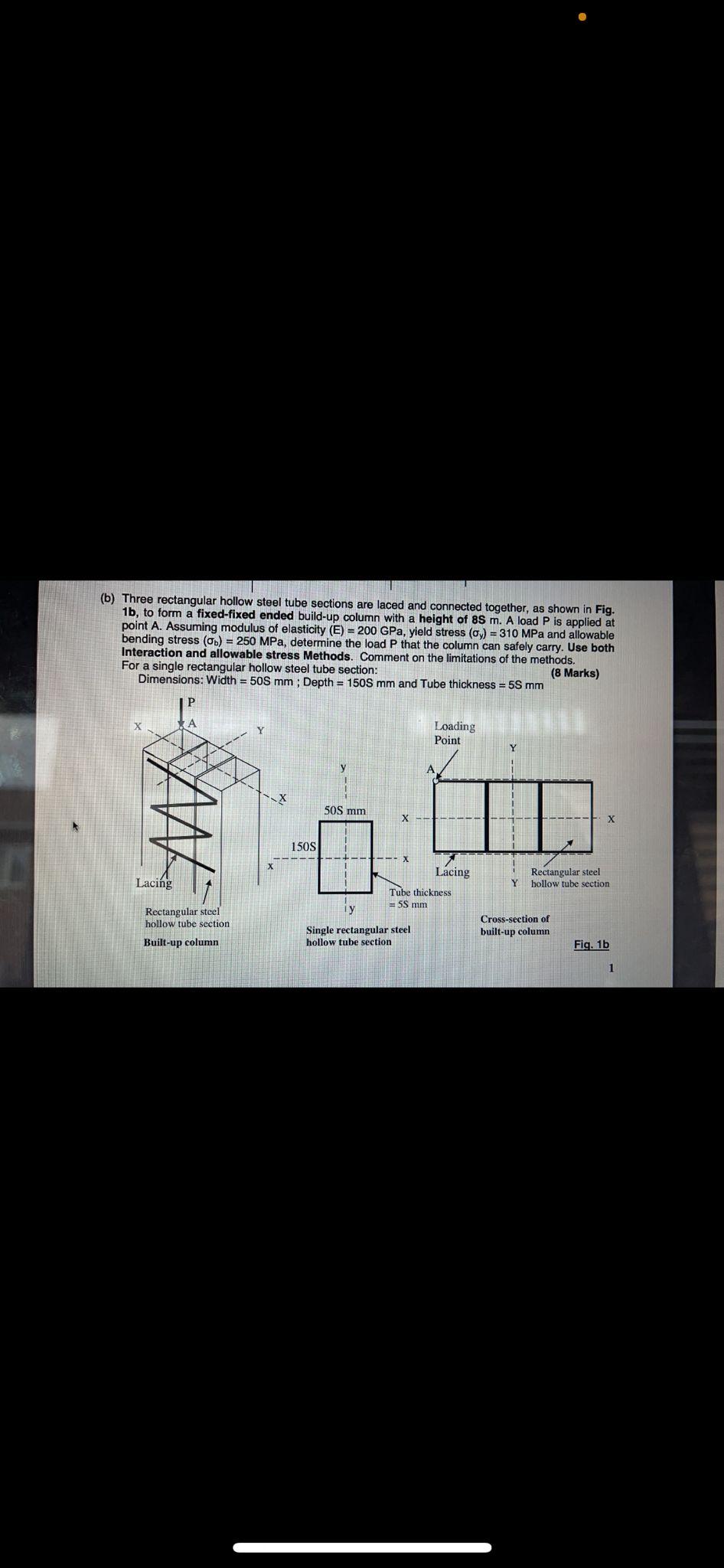 (b) Three rectangular hollow steel tube sections are | Chegg.com