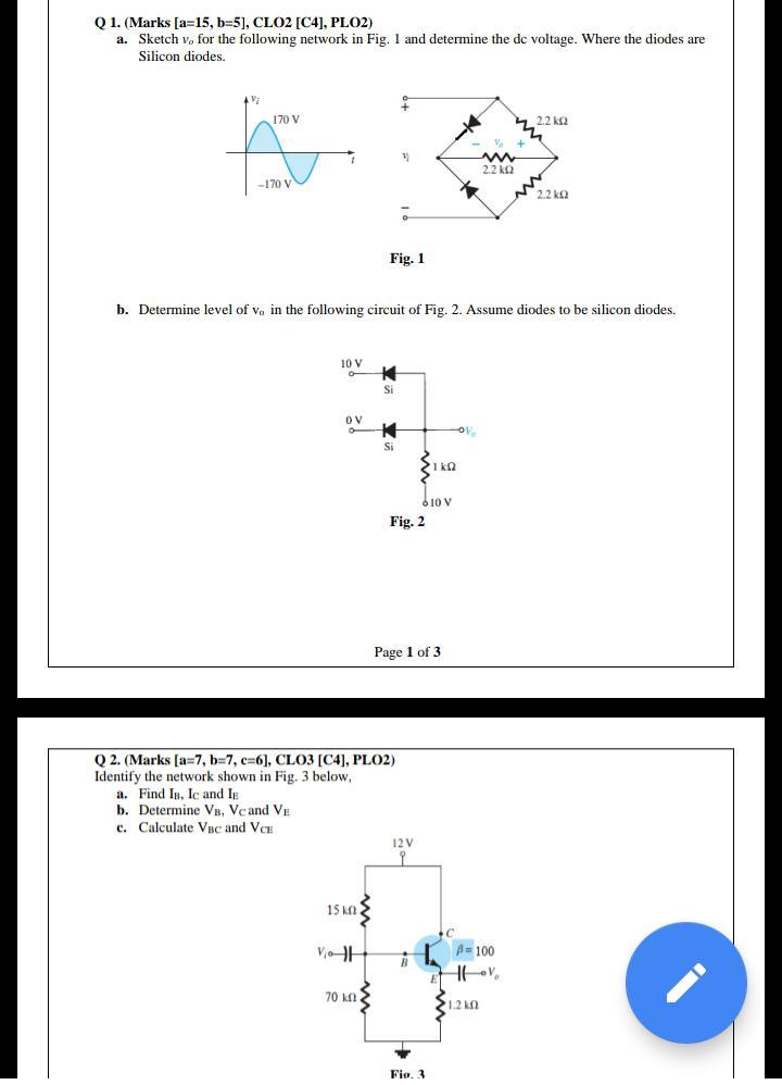 Solved Q 1. (Marks [a=15, b=5], CLO2 [C4], PLO2) a. Sketch | Chegg.com
