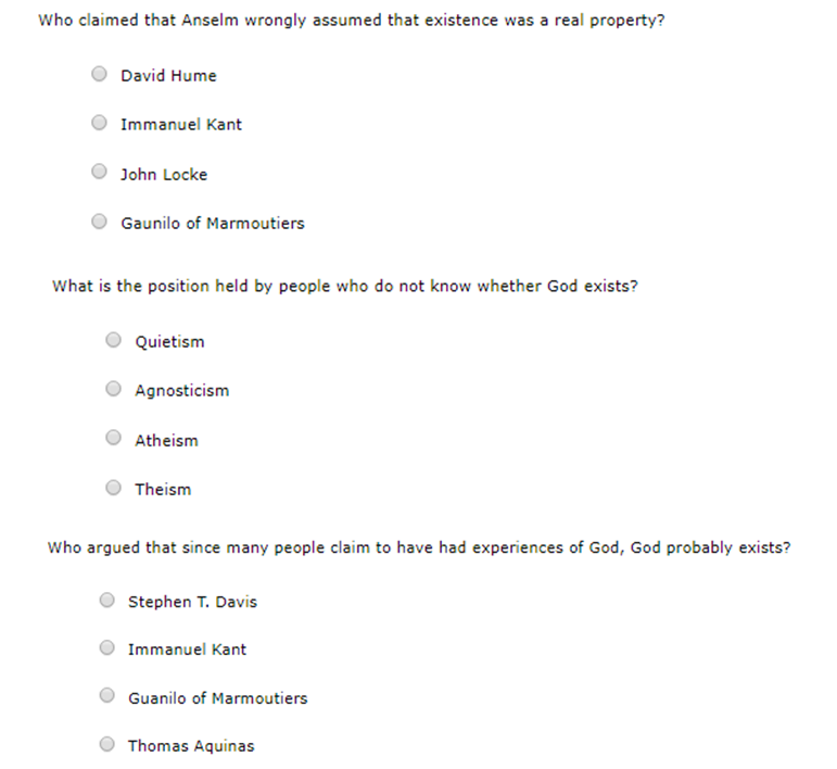 Solved Who claimed that Anselm wrongly assumed that | Chegg.com