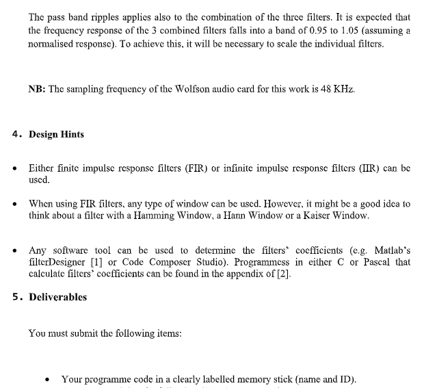 1. Task Design and implement a 3-band equaliser using | Chegg.com